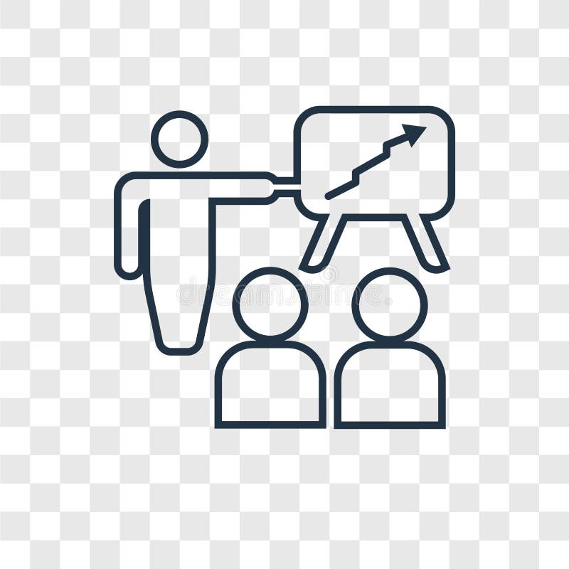Presentation Concept Vector Linear Icon Isolated on Transparent Stock ...