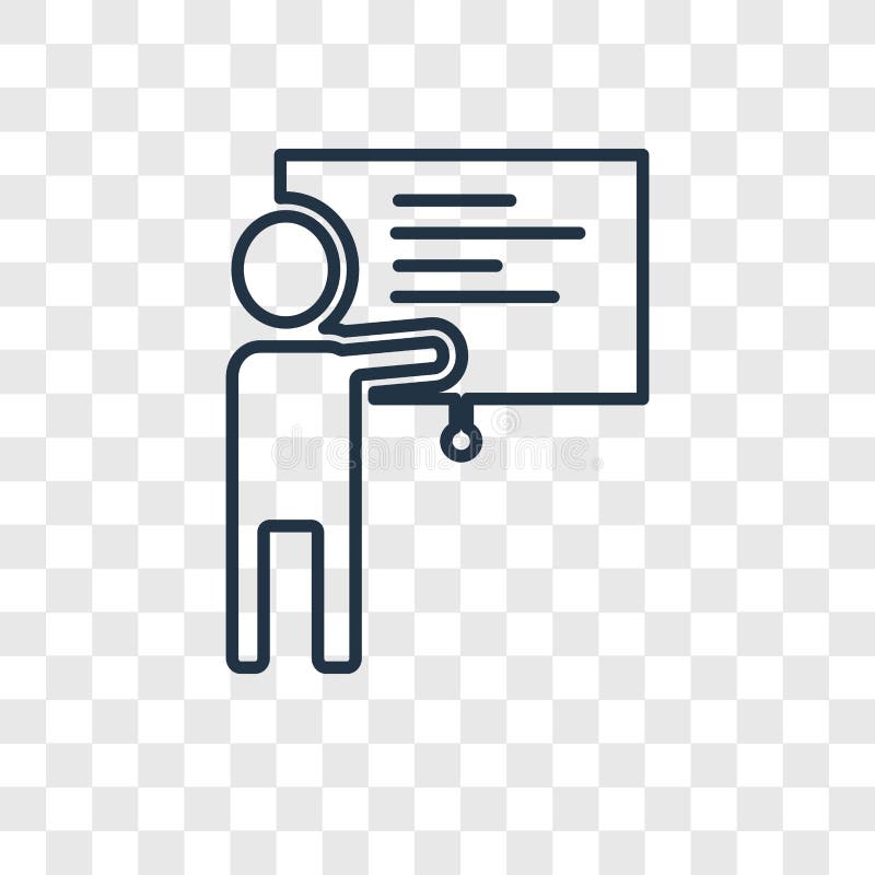 Presentation Concept Vector Linear Icon Isolated on Transparent Stock ...