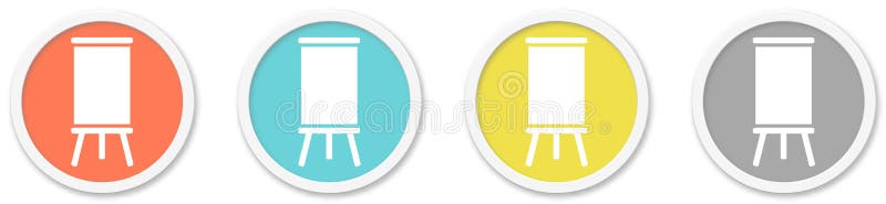 Presentation or Conference Icon - Symbol on 4 Round Buttons Stock ...