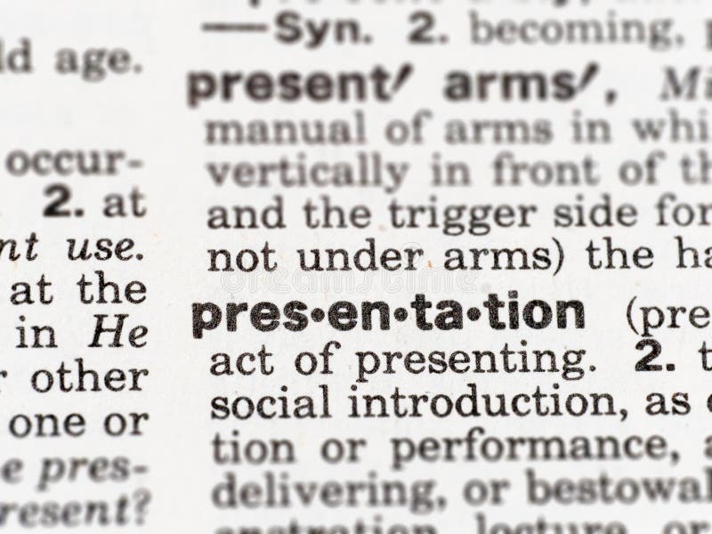 Closeup of the Word Presentation from the Dictionary Stock Image ...