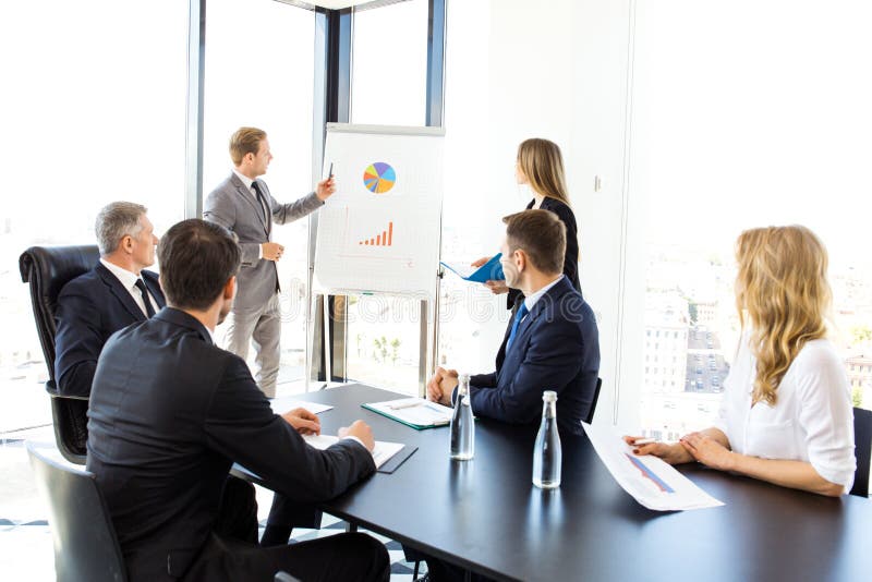 Presentation of Diagrams at Flip Chart Stock Photo - Image of ...