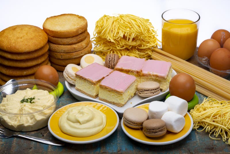 Presentation of Different Food Collection Made with Fresh Chicken Eggs ...