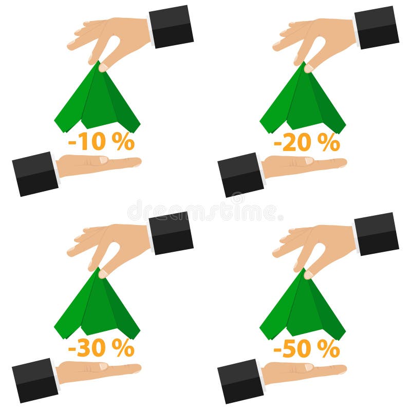 Presentation of the Discount. the Hand Raises a Cloth Under Which a ...