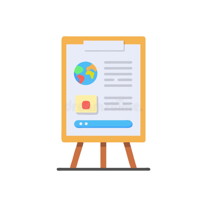 Presentation Easel with World Map and Statistics Data Stock Image ...