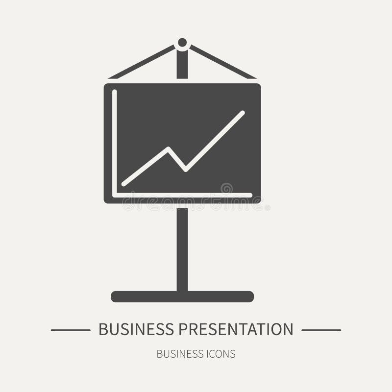 Presentation of Financial Indicators - Business Icon in Flat Style ...