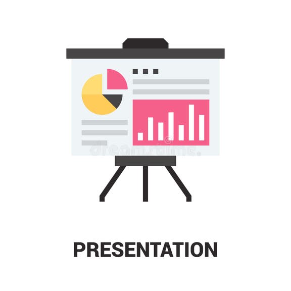 Presentation Flat Icon Design Concept Stock Illustration - Illustration of funding, work: 364380471