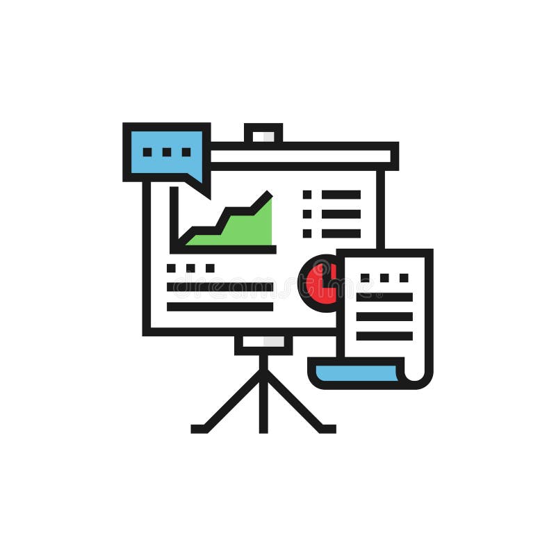 Presentation Flat Icon. Graph Poster Symbol. Vector EPS 10 Stock Vector ...