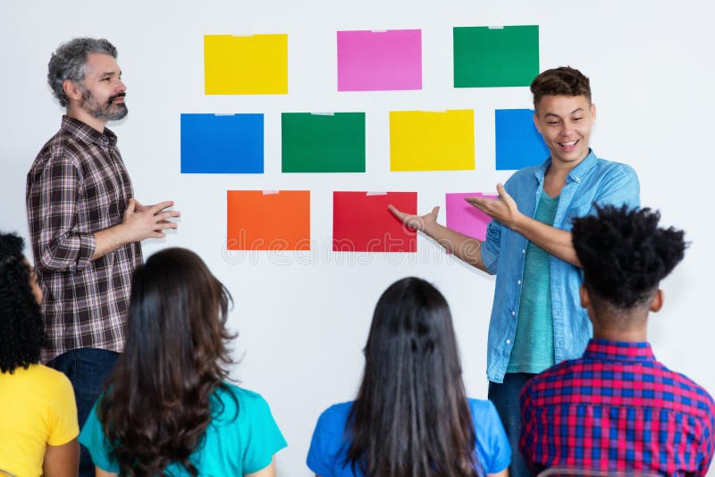 It Workshop at University. Group of Students on Class with Computer ...