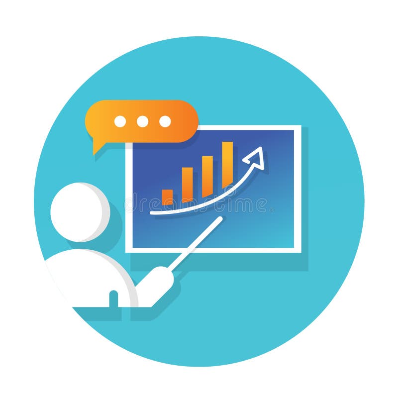 Presentation Graph Icon Flat Vector Design Stock Vector - Illustration ...