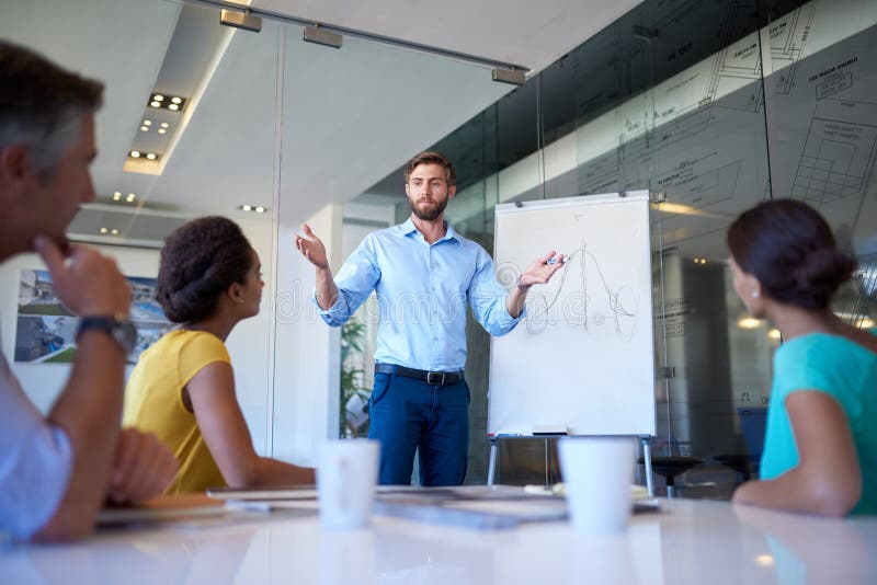 Presentation, Group and Business People on Whiteboard for Training ...