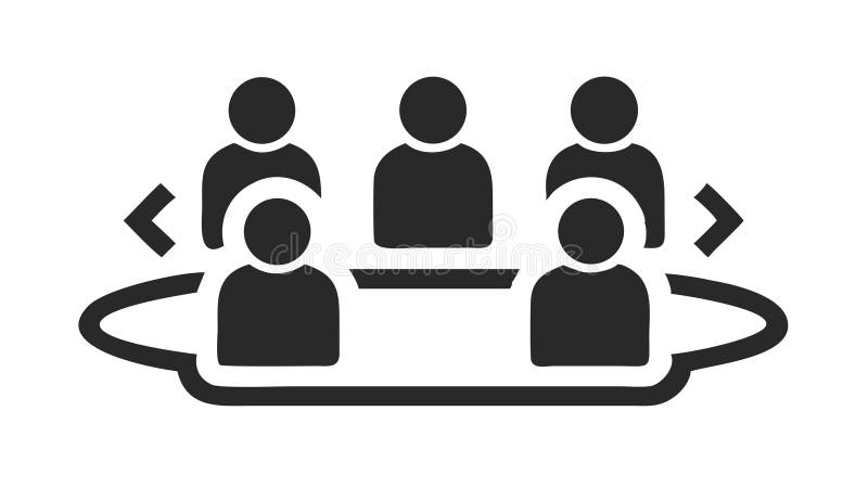 Presentation or Group Training Icon, Speaker and Audience, Vector ...