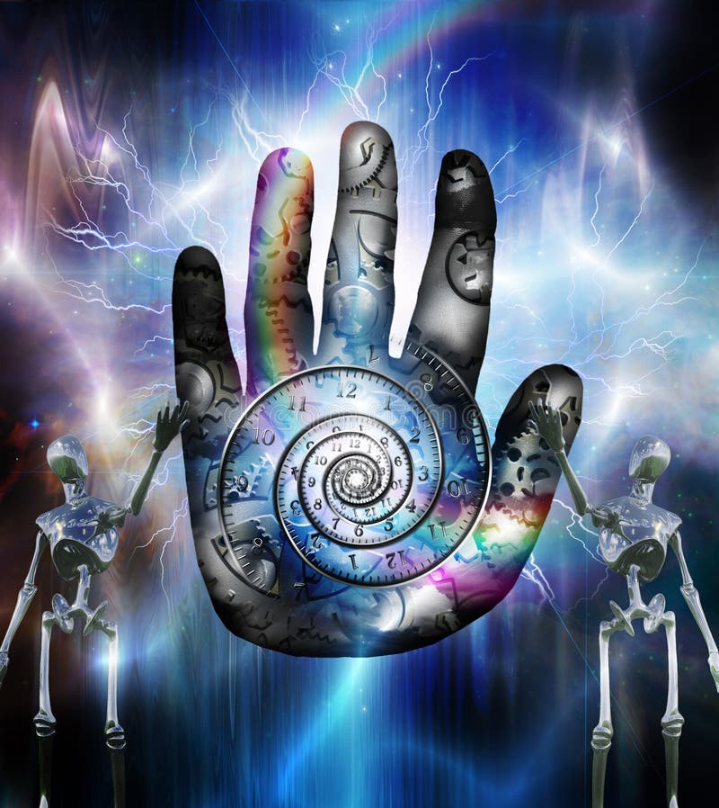 Presentation of the Hand of Time Stock Illustration - Illustration of ...