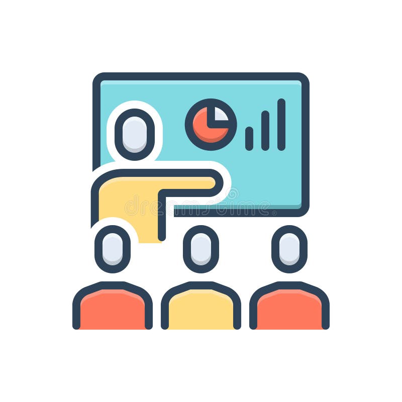 Color Illustration Icon for Presentation, Allocution and Idea Stock ...