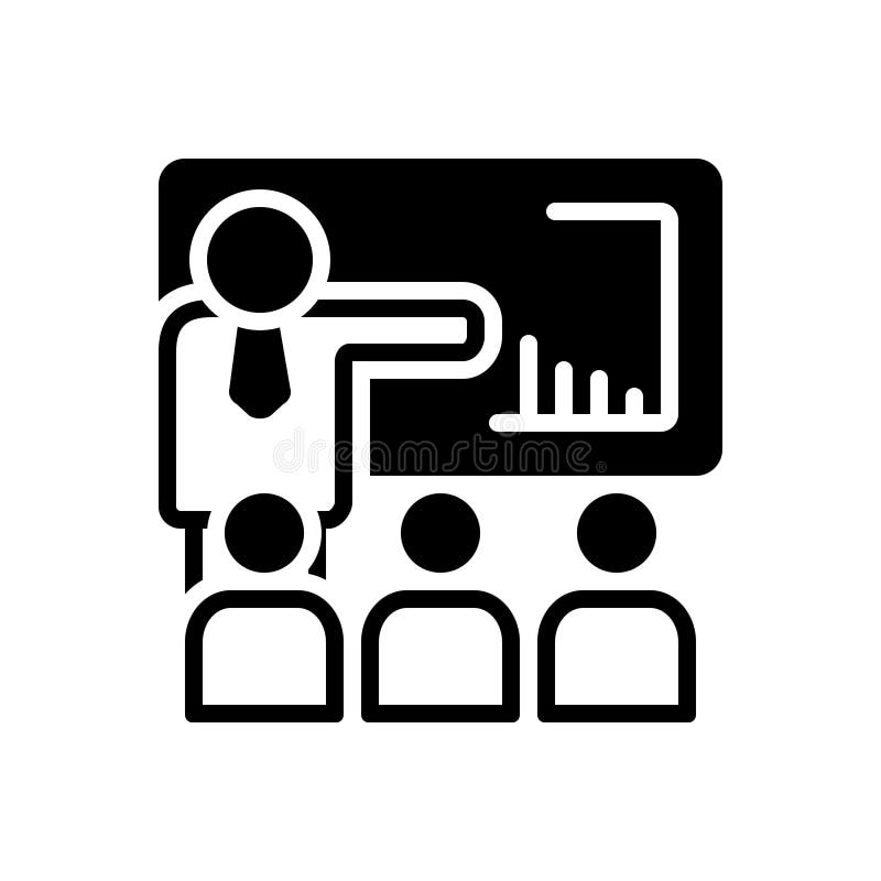Black Solid Icon for Presentation, Conference and Seminar Stock Vector ...