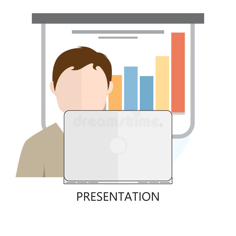 Presentation Icon Flat Design Stock Vector - Illustration of corporate ...