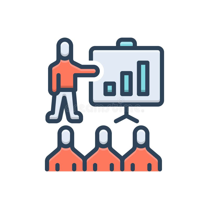 Color Illustration Icon for Presentation, Represent and Audience Stock ...