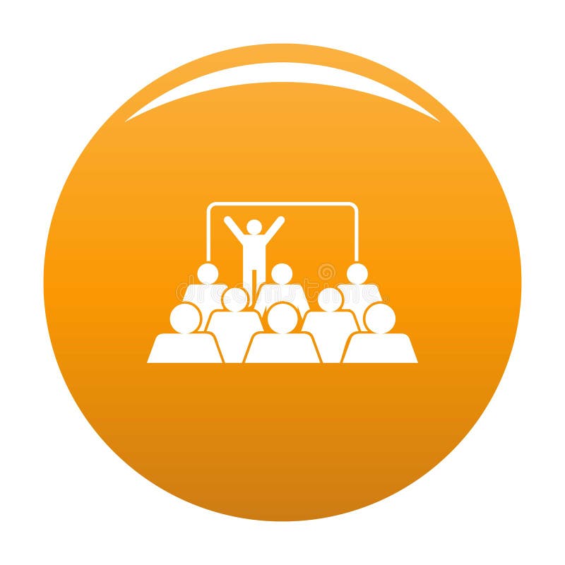 Presentation icon orange stock illustration. Illustration of isolated ...