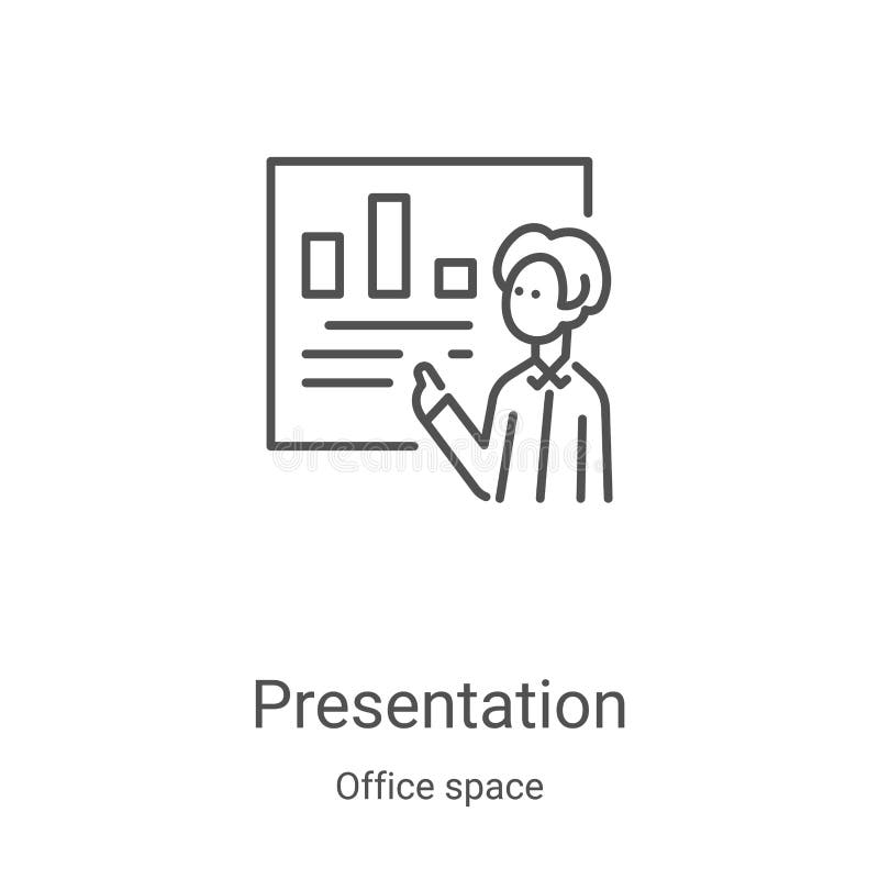 Presentation Icon Vector from Office Space Collection. Thin Line ...