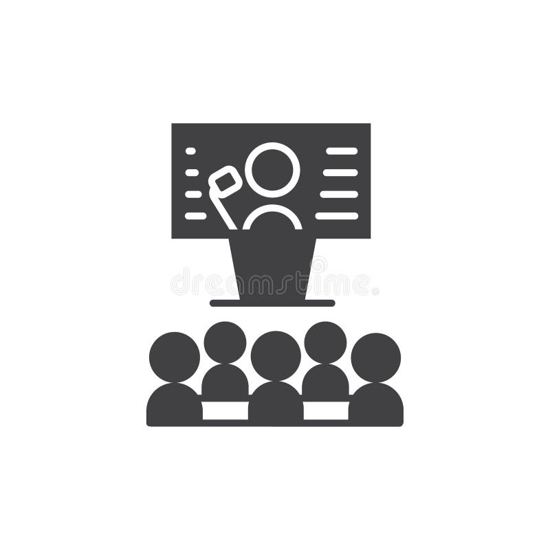 Presentation Icon. Vector Sign Symbol with Teacher or Boss and Student ...