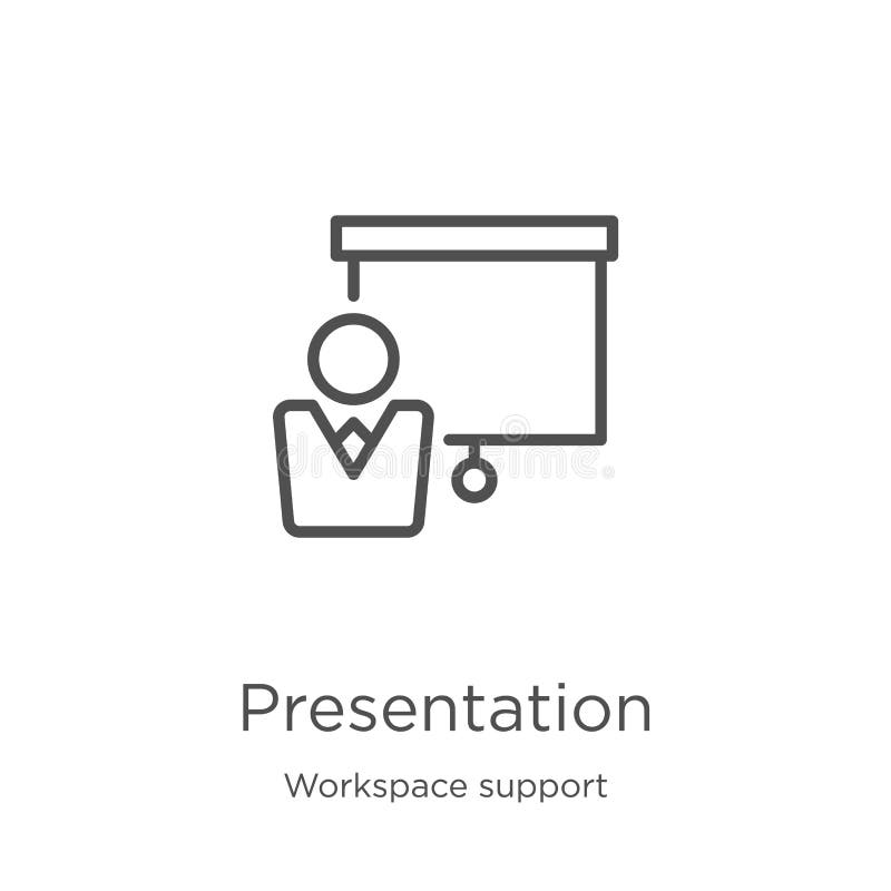 Presentation Icon Vector From Workspace Support Collection Thin Line