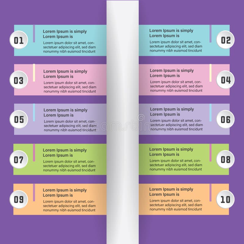 10 Steps Infographic Chart Template for Data Presentation, Ten Option ...