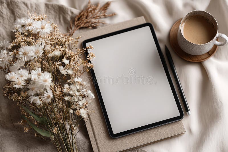 Presentation for Instagram. Copy Space. Touch Screen. Flat Lay of ...