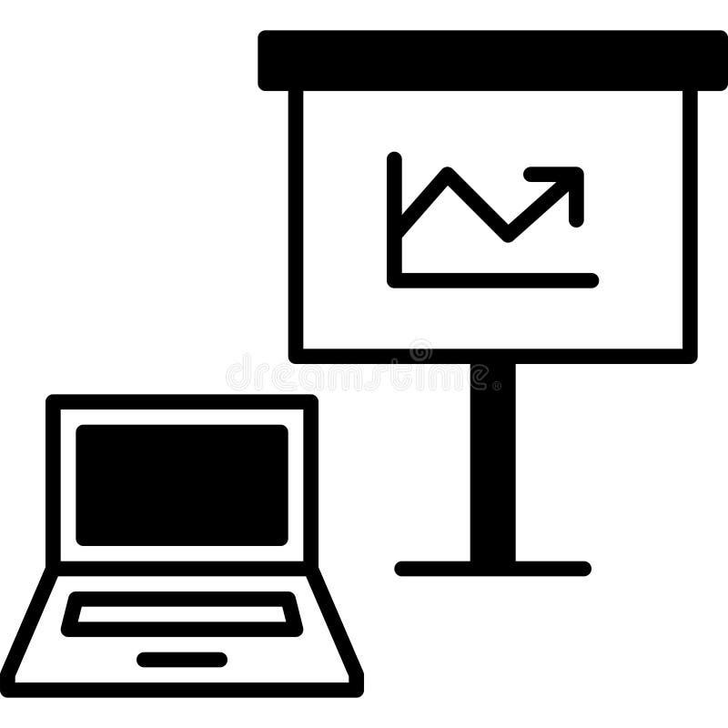 Presentation with Laptop stock vector. Illustration of business - 360614972