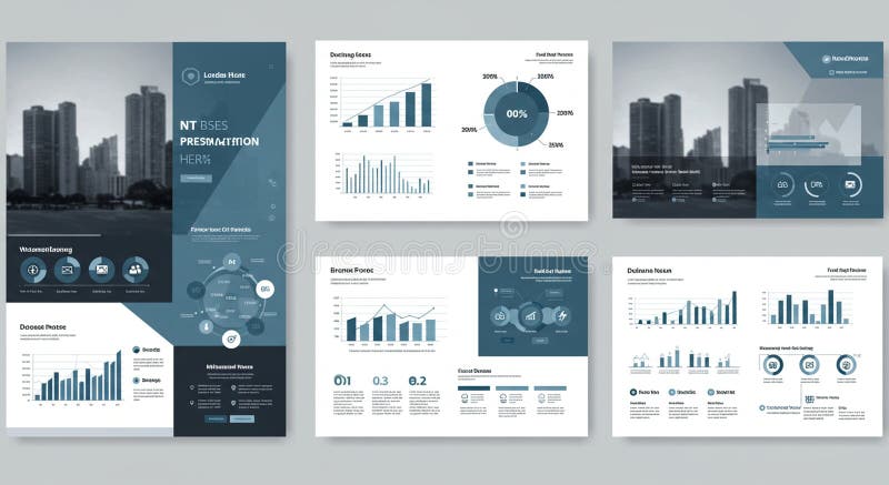 Presentation Layout with a Blue and White Color Scheme, Featuring ...