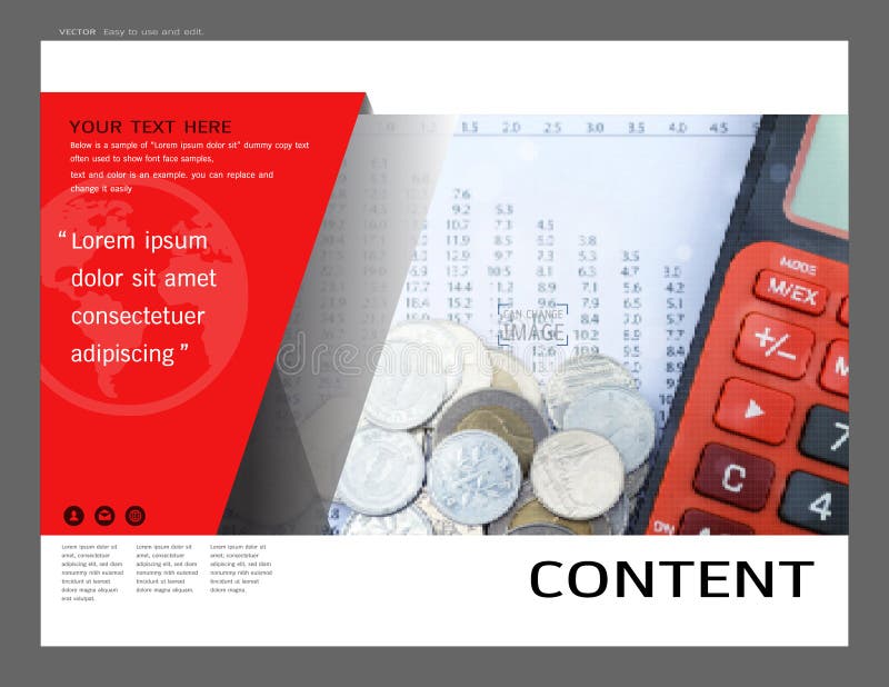 Presentation Layout Design for Financial Cover Page Template, Abstract ...