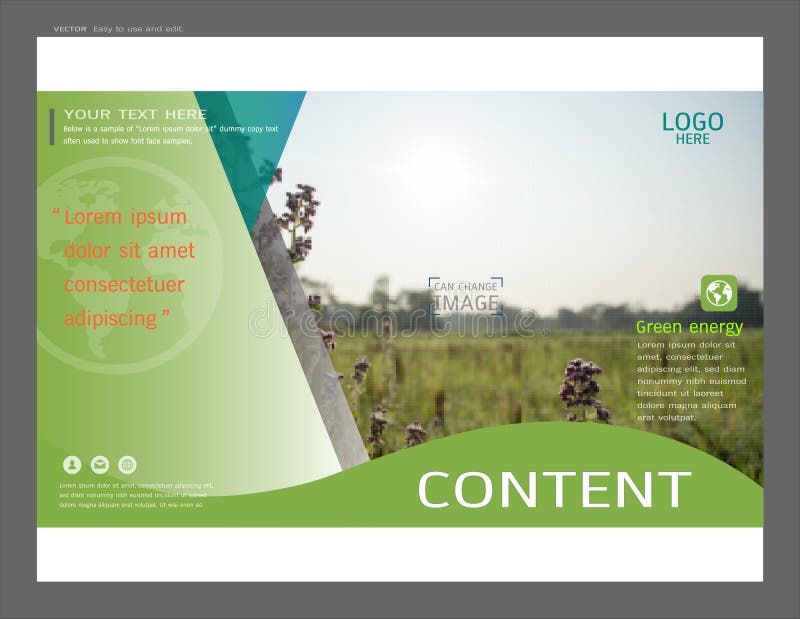 Presentation Layout Design for Greenery Cover Page Template, Abstract ...