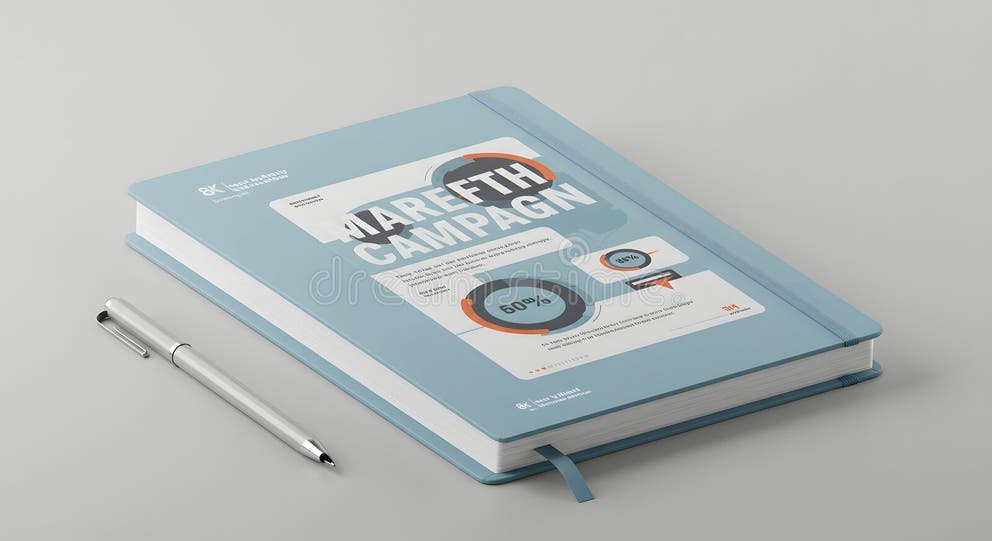 Marketing Campaign Strategy Notebook and Pen Stock Image - Image of ...