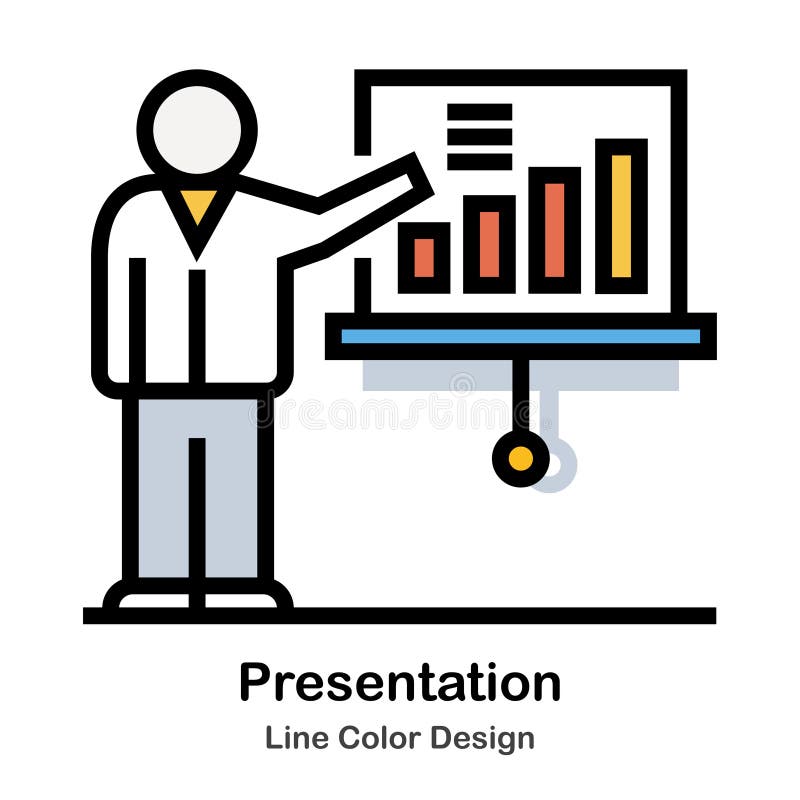 Presentation Line Color Icon Stock Vector - Illustration of development ...