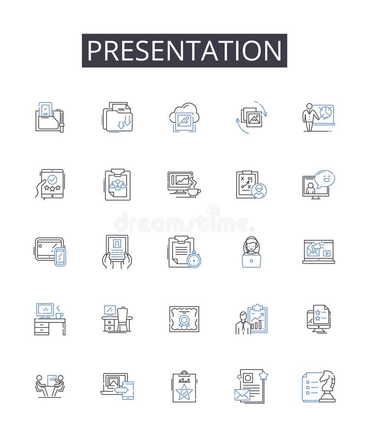 Presentation and Speech Line Icons Collection. Delivery, Engaging ...