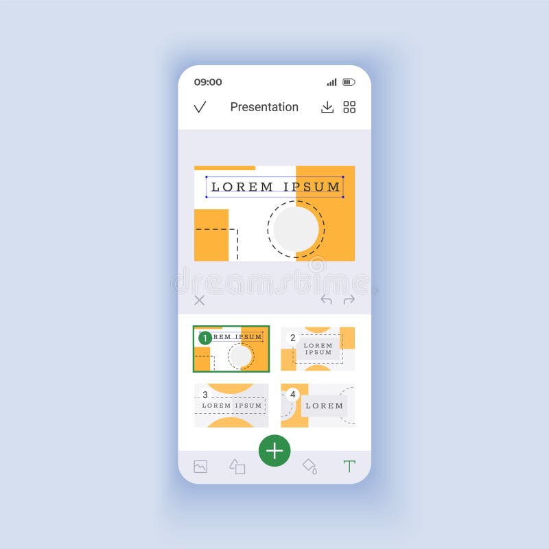 Presentation Making Light Smartphone Interface Vector Template Stock Vector - Illustration of ...