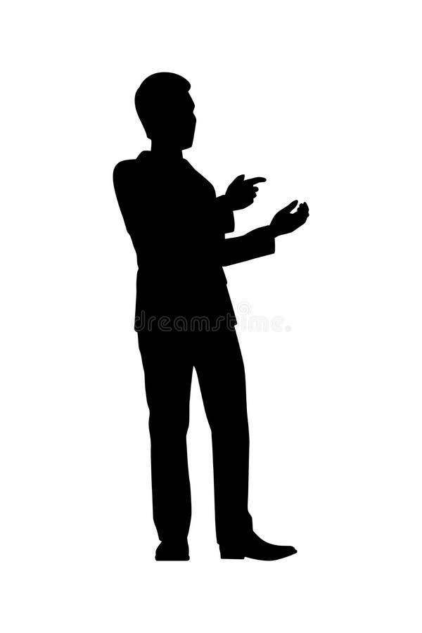Presentation Man Silhouette Vector Stock Vector - Illustration of ...