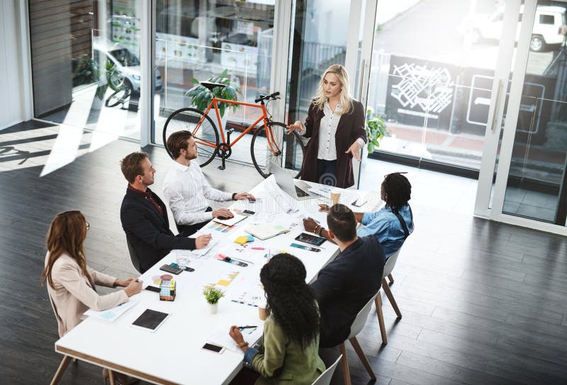 Presentation, Manager and Team of Business People in Training or ...