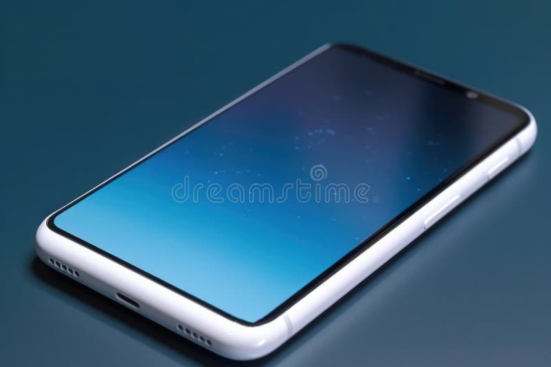 Presentation Mobile Phone on Blue Background Generative Ai Stock ...