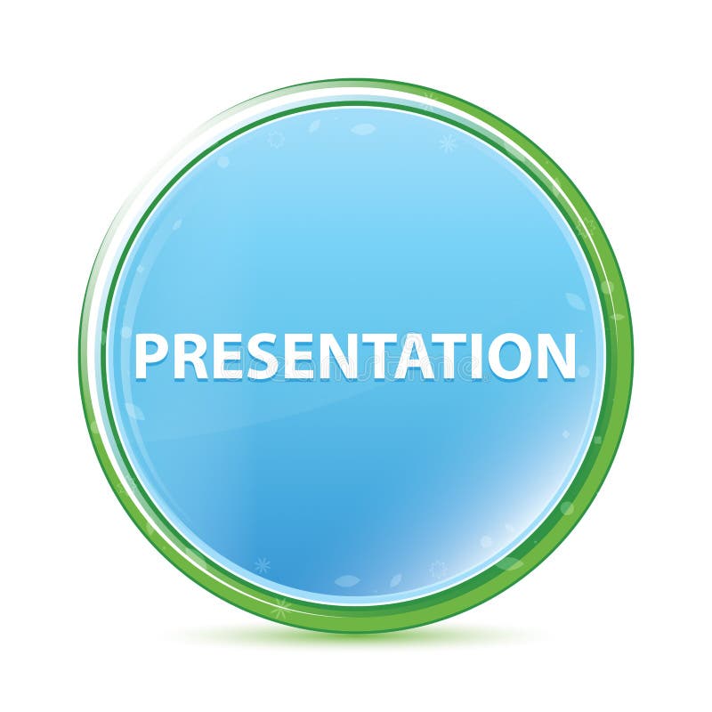 Presentation Natural Aqua Cyan Blue Round Button Stock Illustration ...