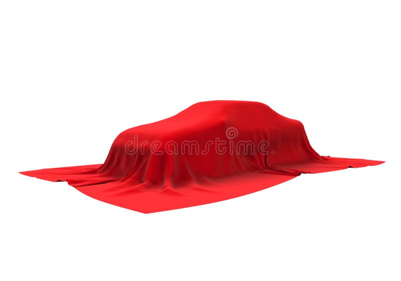 New Car Presentation, Model Reveal, Hidden Under Golden Cover, Isolated ...