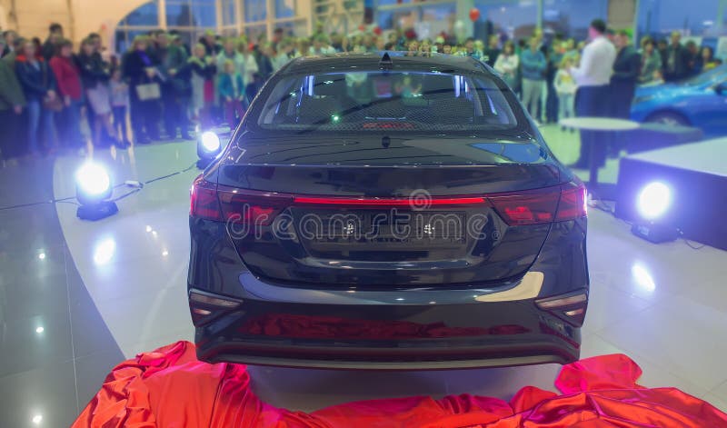 Presentation of a New Car Model at the Showroom Stock Photo - Image of ...