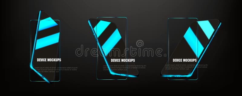 Smartphone Tilted with Glossy Screen in Cartoon Style, Vector ...