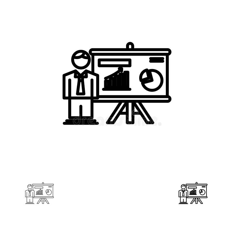 Presentation, Office, University, Professor, Bold and Thin Black Line ...