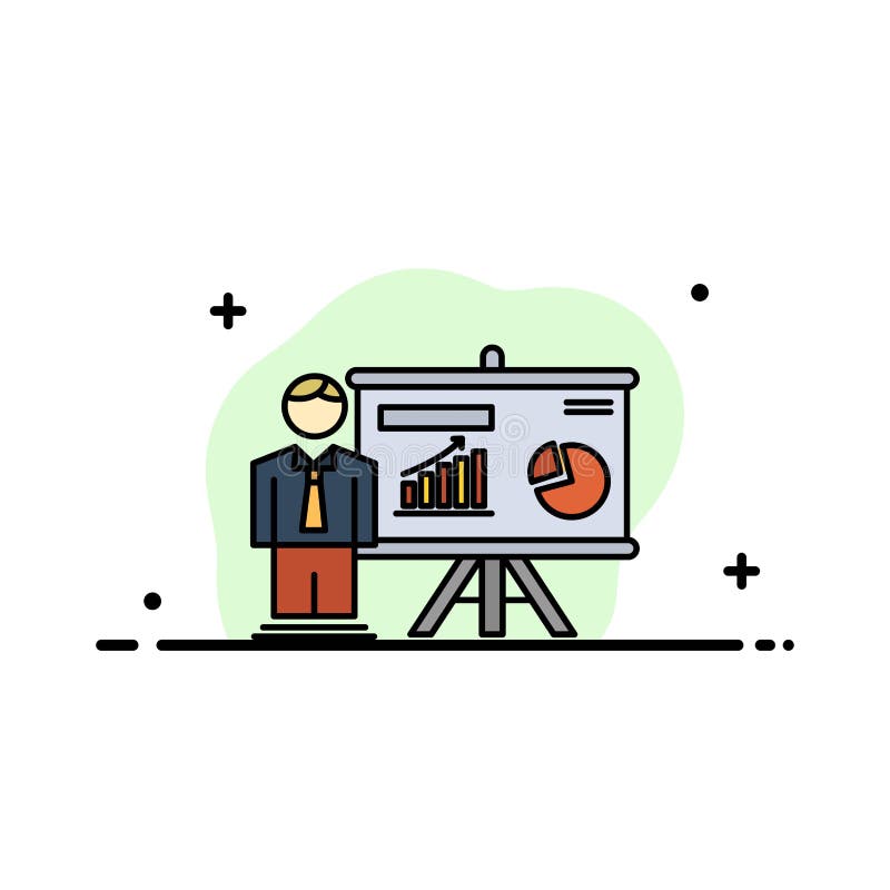 Presentation, Office, University, Professor, Business Flat Line Filled ...