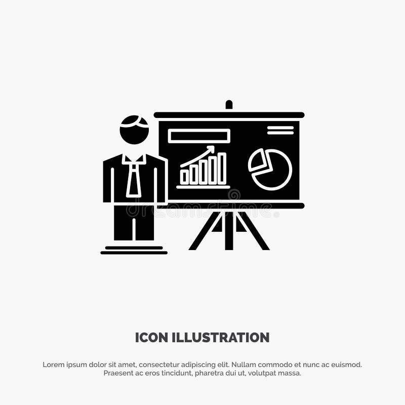 Presentation, Office, University, Professor, Solid Glyph Icon Vector ...