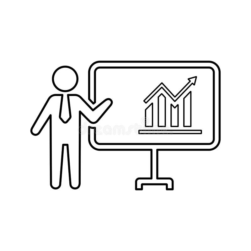 Presentation Outline Icon. Line Art Vector Stock Vector - Illustration ...