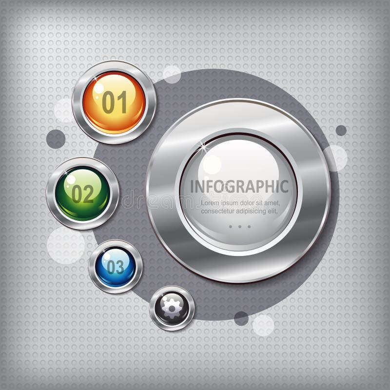 Presentation Panel with Shiny Buttons Stock Vector - Illustration of ...