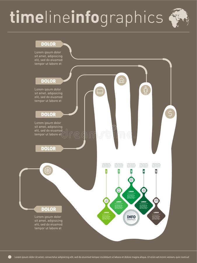 Presentation with 5 Parts or Elements. Eco Infographics with Human Hand ...