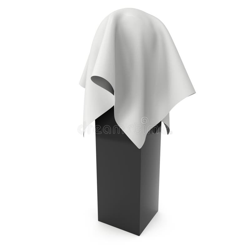 Presentation Pedestal Covered with White Cloth Stock Illustration ...