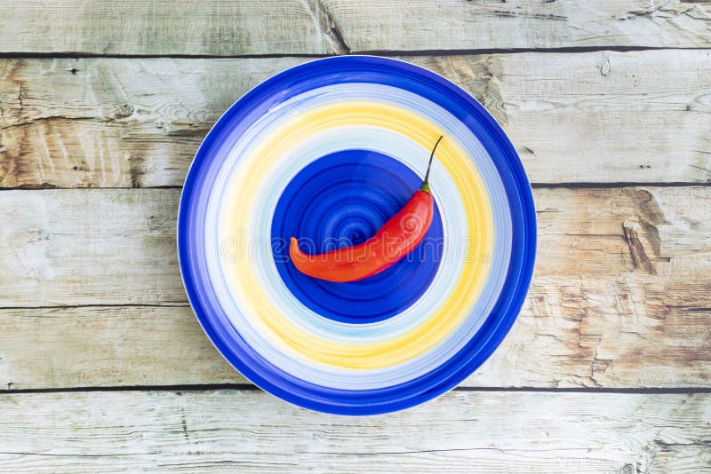 Peruvian Red Hot Chili AjÃ­ Limo in a Colored Plate Stock Photo - Image ...