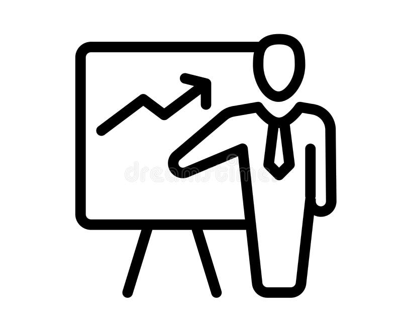 Presentation Pitching Meeting Single Isolated Icon with Outline Style ...